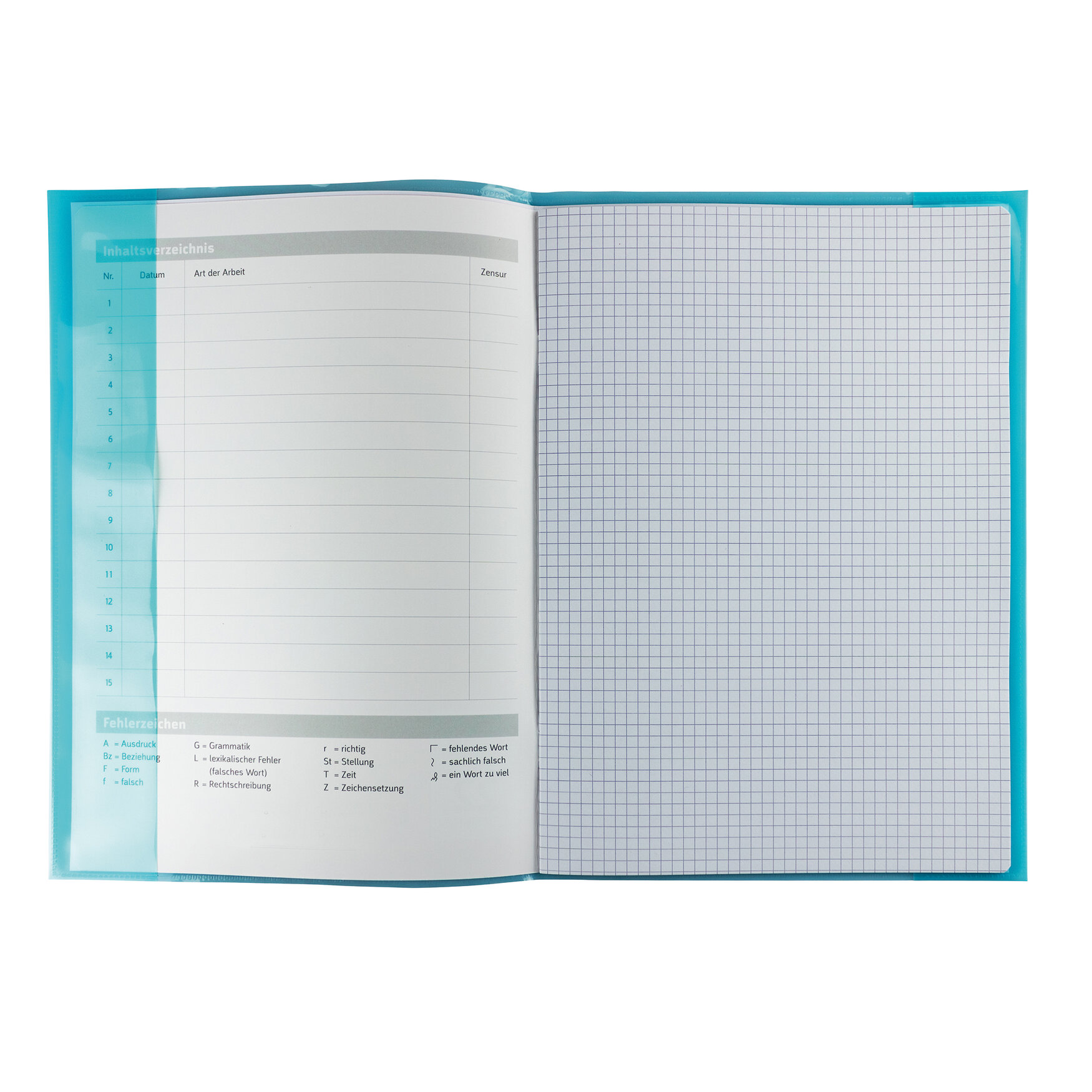 Protège-cahiers transparent PLUS A4 turquoise