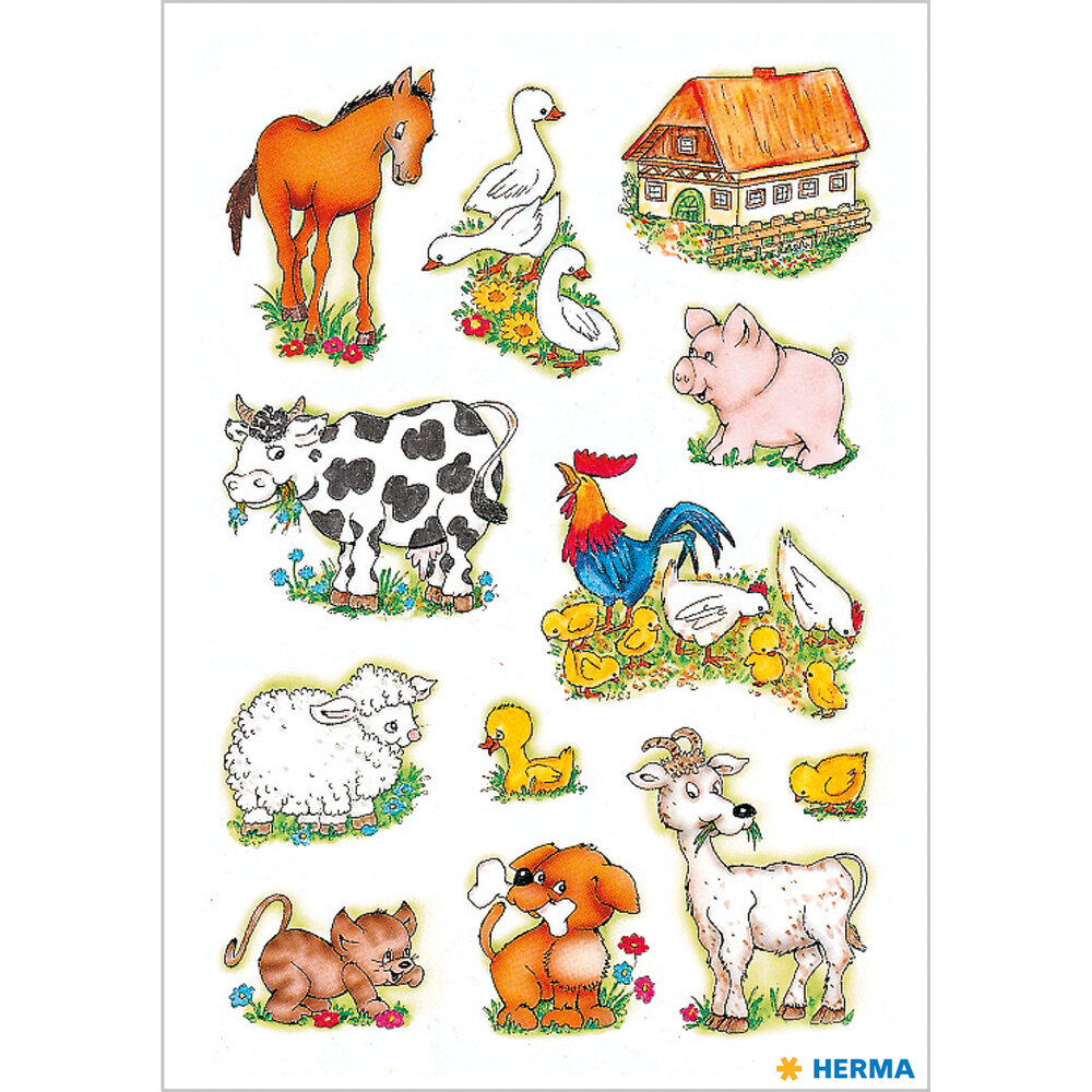 Stickers DECOR animaux de la ferme, 3 feuilles-5419