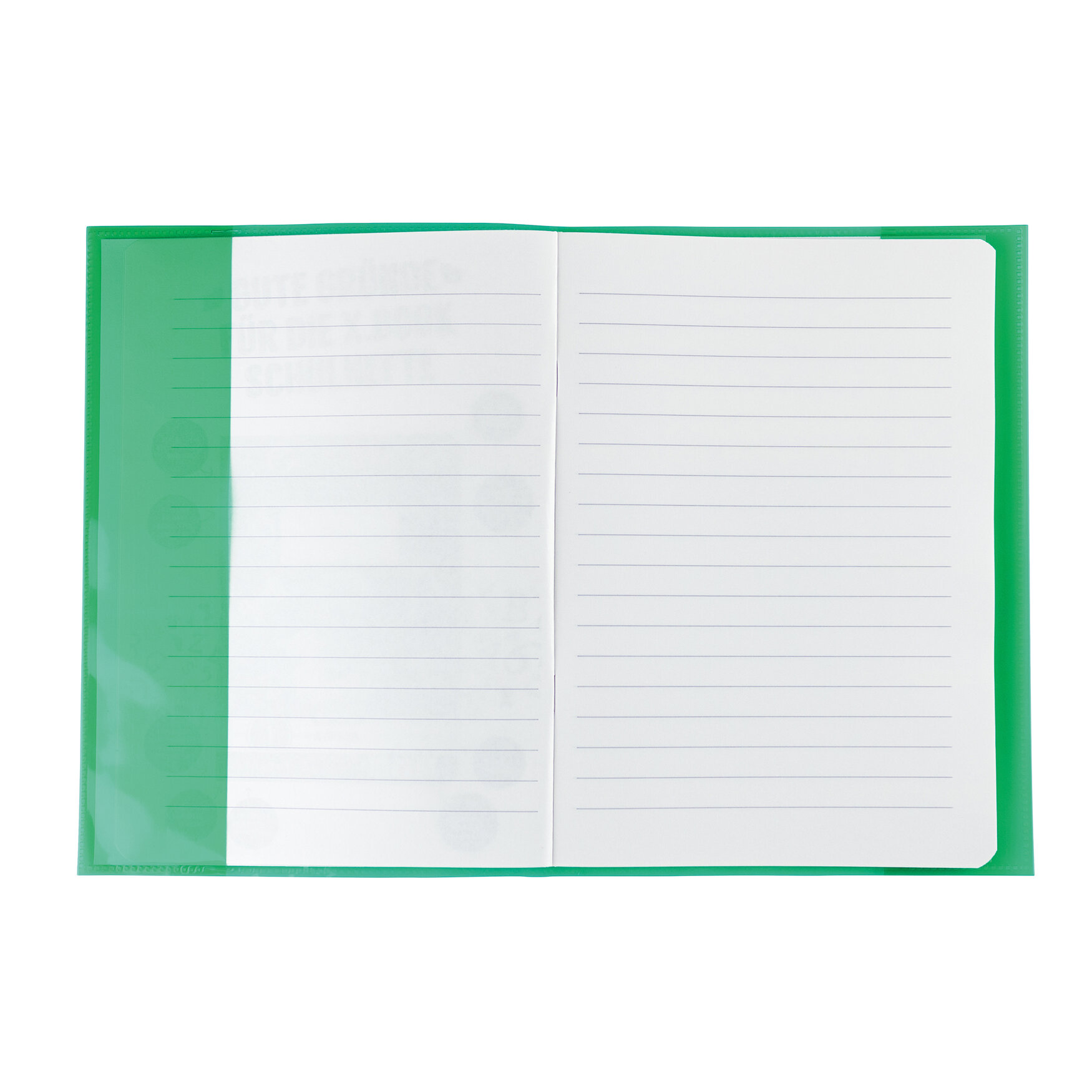 Protège-cahiers transparent PLUS A5 vert